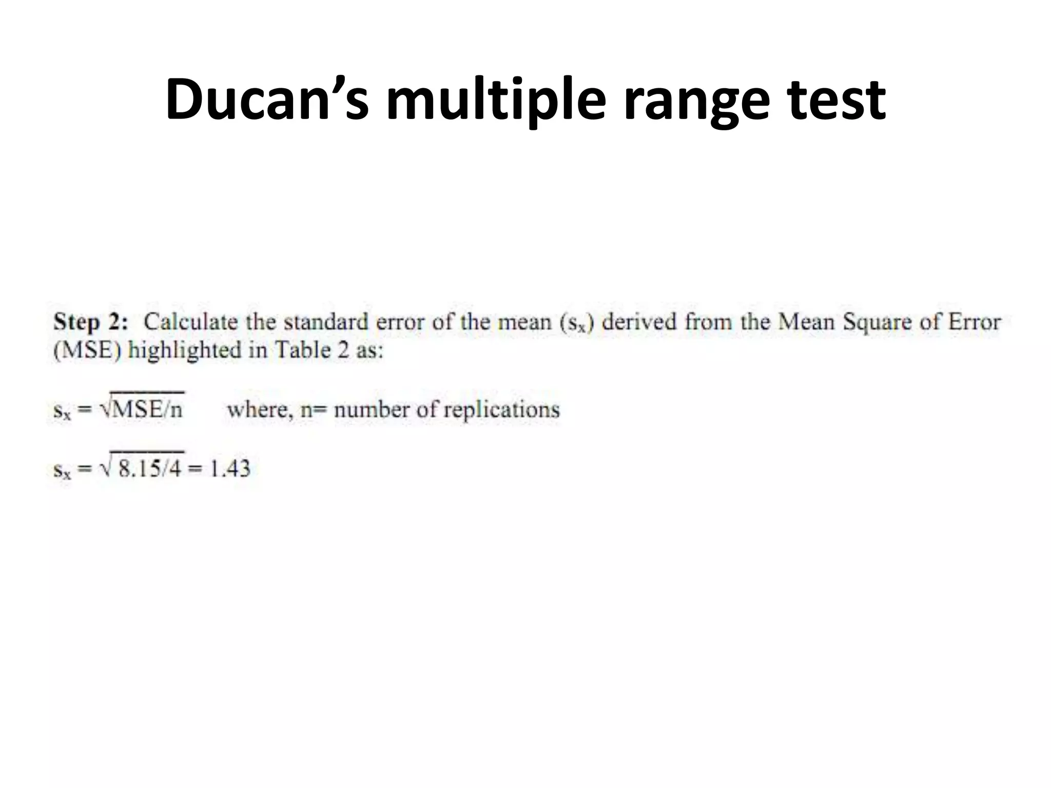 Ducan’s multiple range test - - Dr. Manu Melwin Joy - School of ...