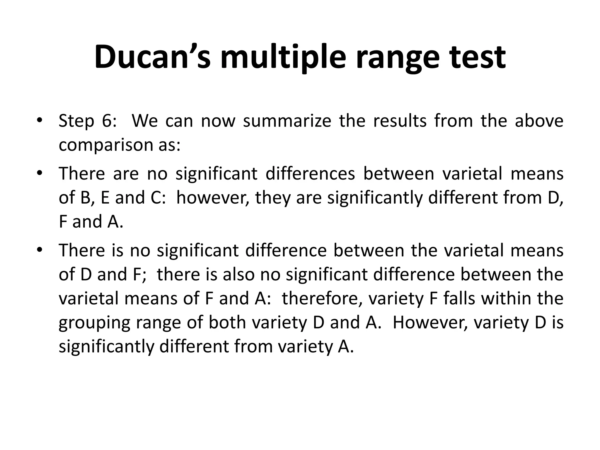 Ducan’s multiple range test - - Dr. Manu Melwin Joy - School of ...