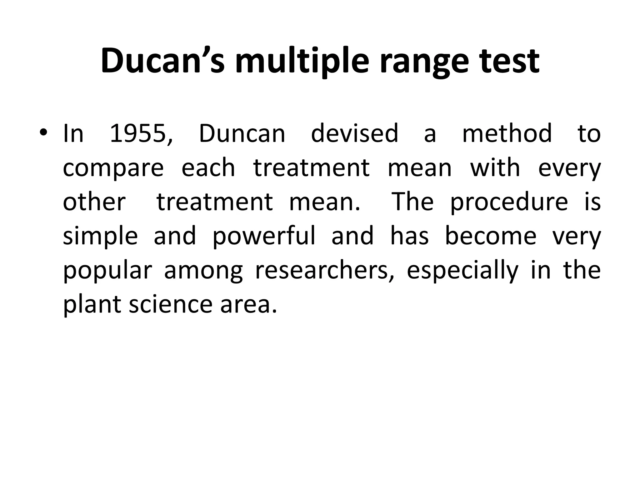 Ducan’s multiple range test - - Dr. Manu Melwin Joy - School of ...
