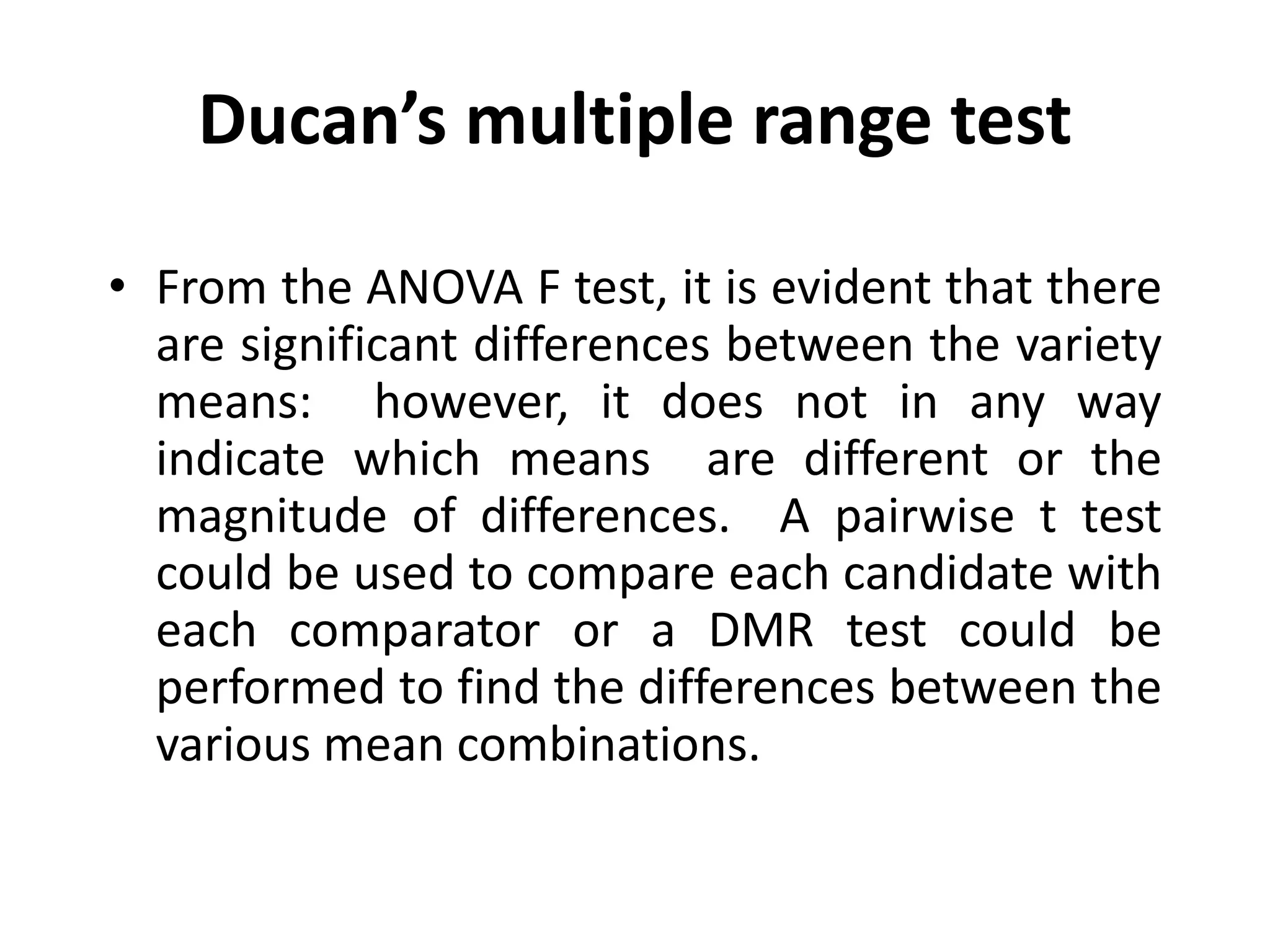 Ducan’s multiple range test - - Dr. Manu Melwin Joy - School of ...