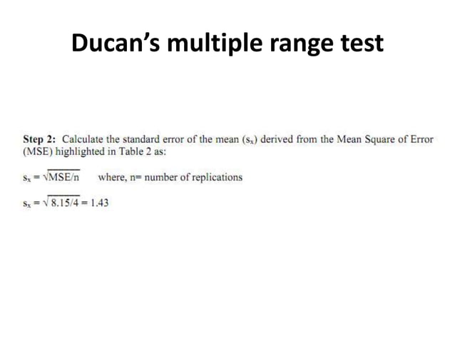 Ducan’s multiple range test - - Dr. Manu Melwin Joy - School of ...
