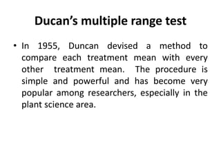 Ducan’s multiple range test - - Dr. Manu Melwin Joy - School of ...