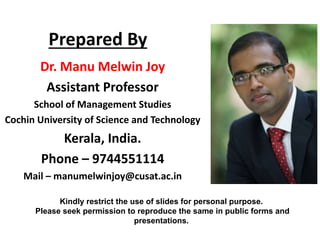 Yates’ algorithm for 2n factorial experiment - Dr. Manu Melwin Joy ...