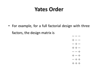 Yates’ algorithm for 2n factorial experiment - Dr. Manu Melwin Joy ...