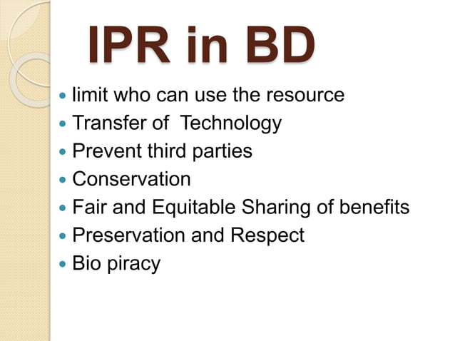 The Role of IPR in the protection of Biodiversity | PPTX