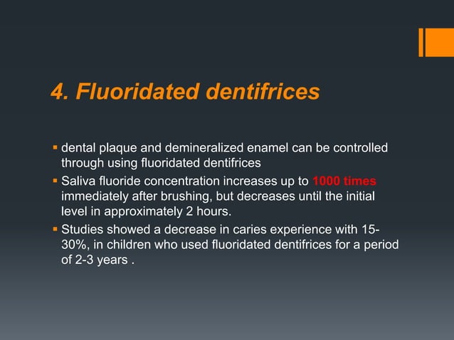 Recent materials and techniques of fluoride application for caries control | PPT