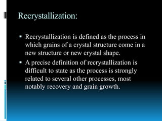 what is crystallisation? | PPT