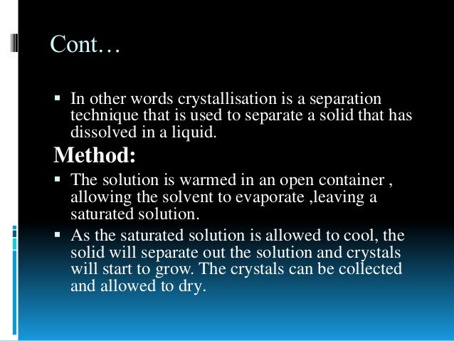 Crystallisation Definition