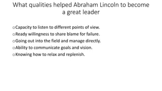 Abraham Lincoln as a leader | PPTX