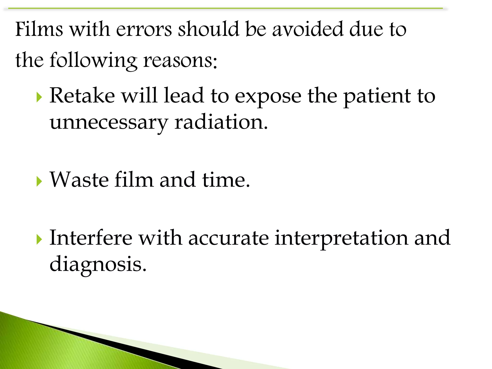 radiographic errors and artifacts | PPTX