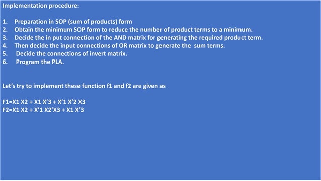 Programmable Logic Array | PPTX