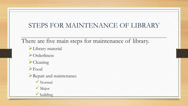 library maintenance