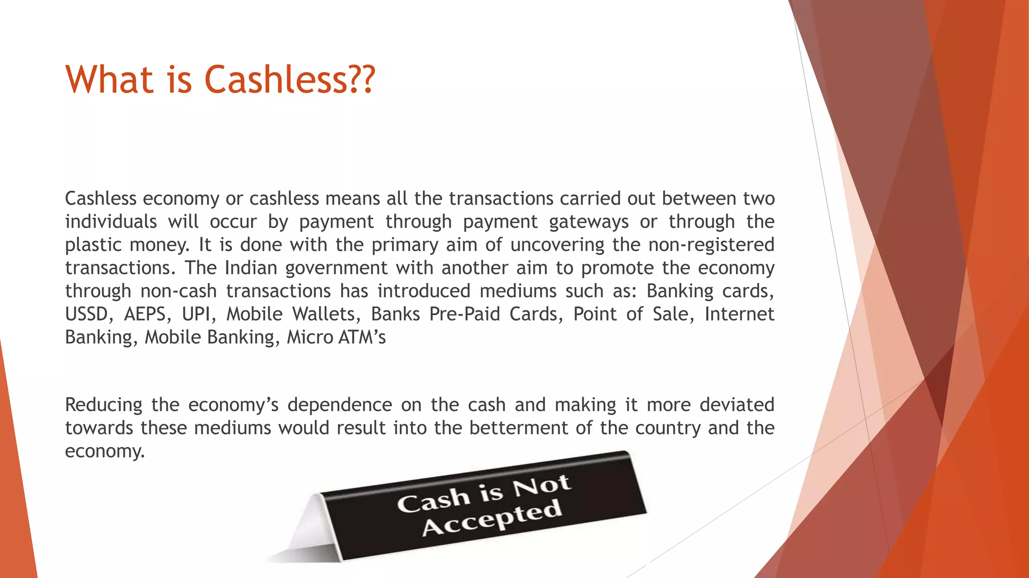 Cashless Transaction in India | PPTX