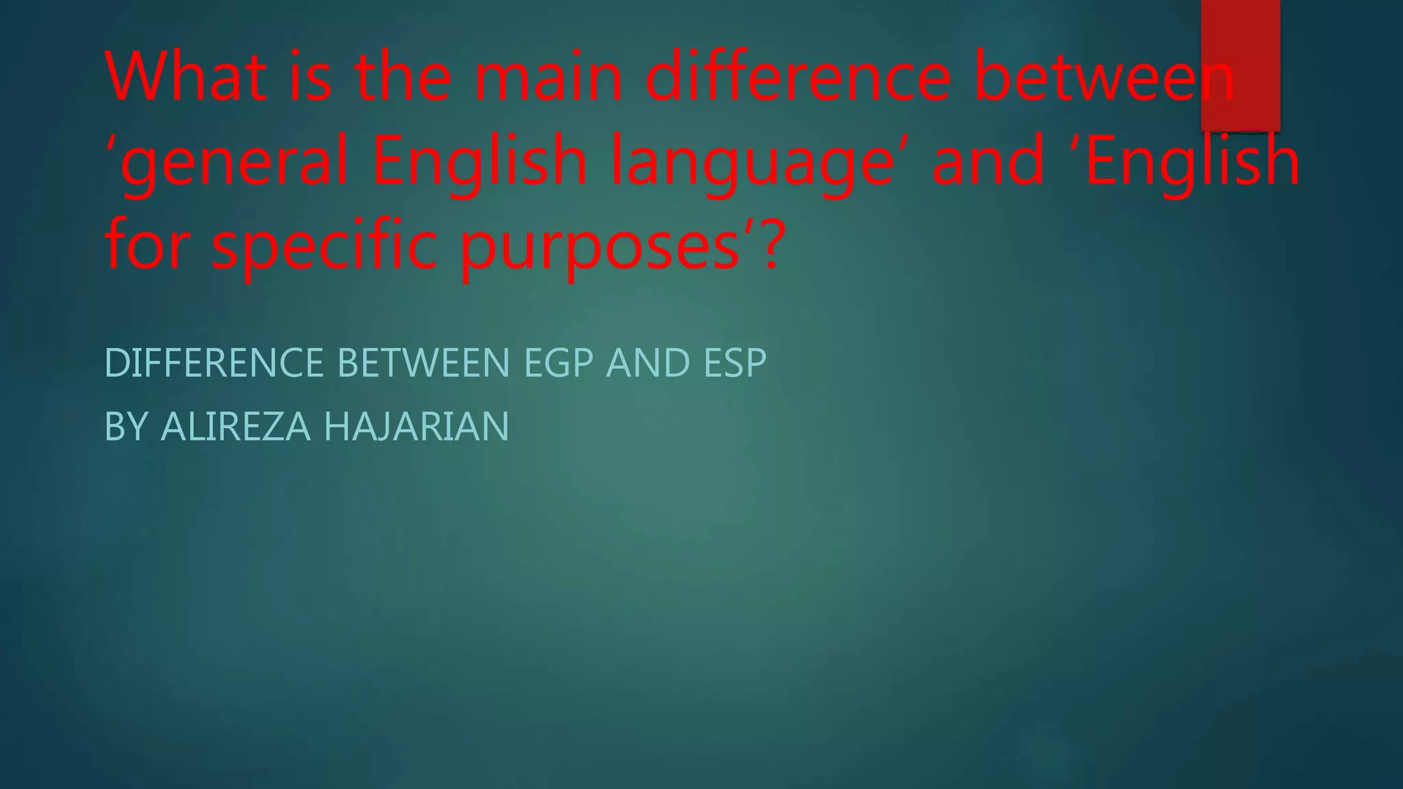 Difference between EGP and ESP | PPTX