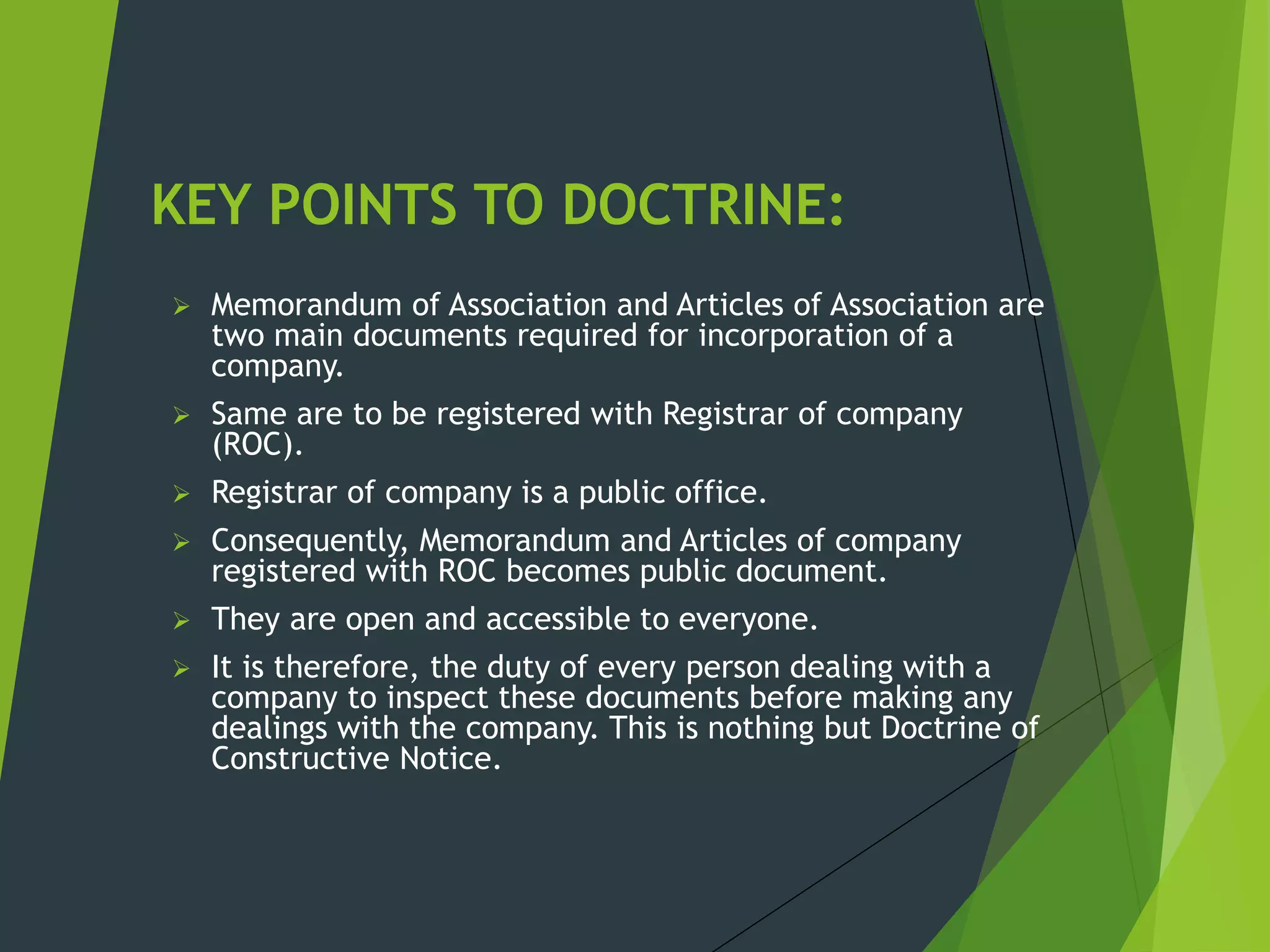 Doctrine of Constructive Notice | PPTX