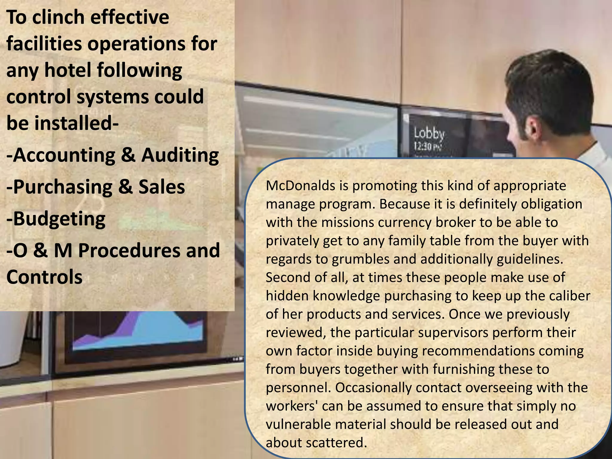 Facilities Operation & Management (McDonald's Overview) | PPTX