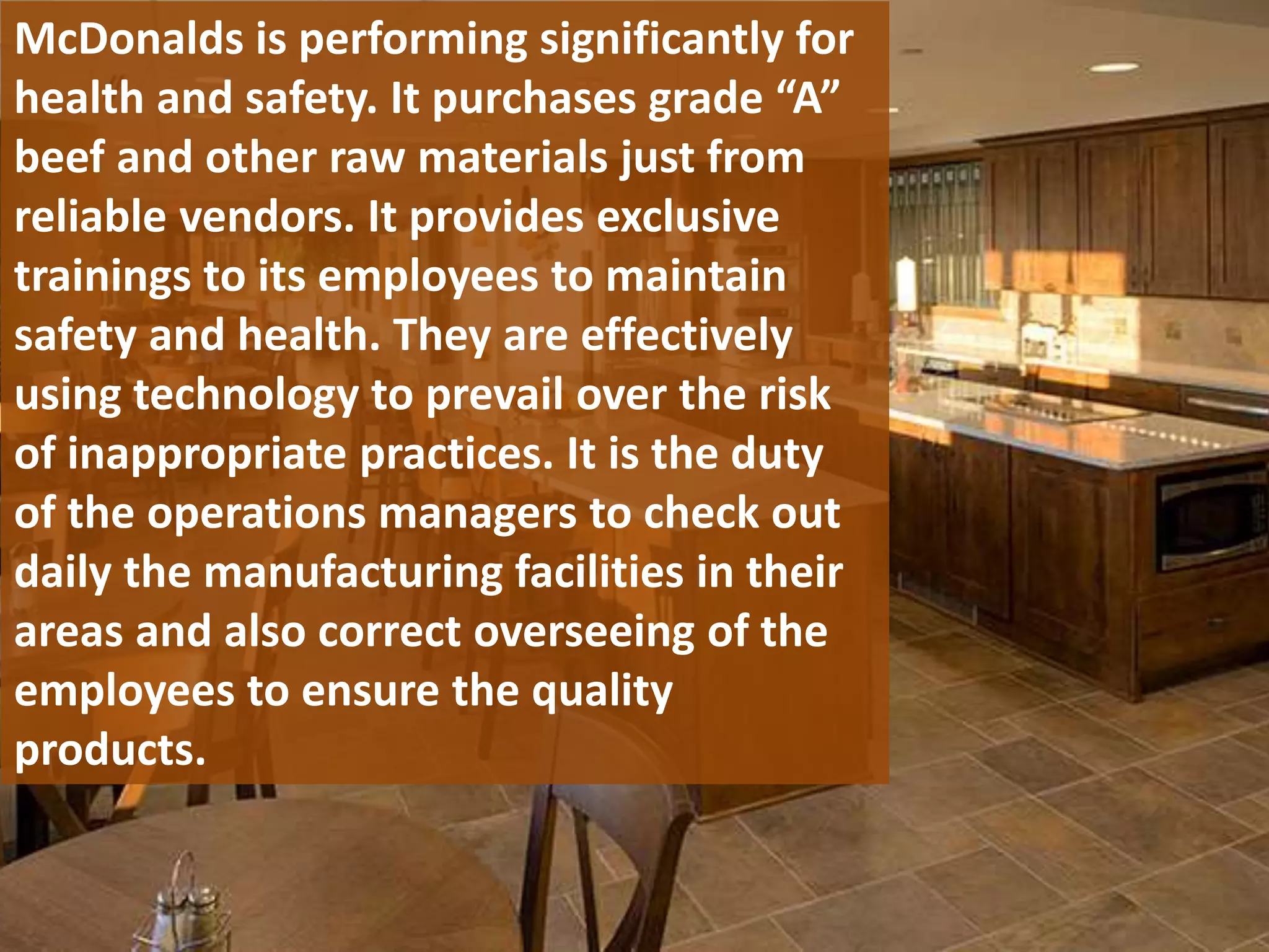 Facilities Operation & Management (McDonald's Overview) | PPTX