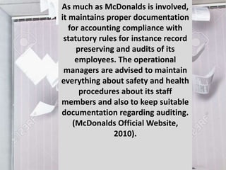 Facilities Operation & Management (McDonald's Overview) | PPTX