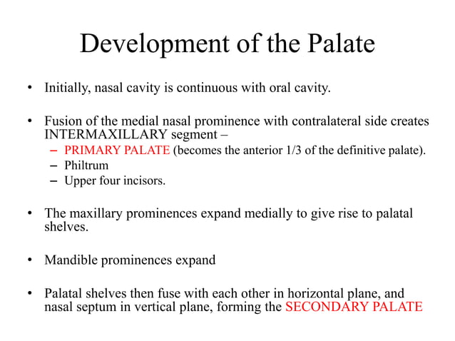 Development of Face and Palate including Anomalies of palate | PPTX