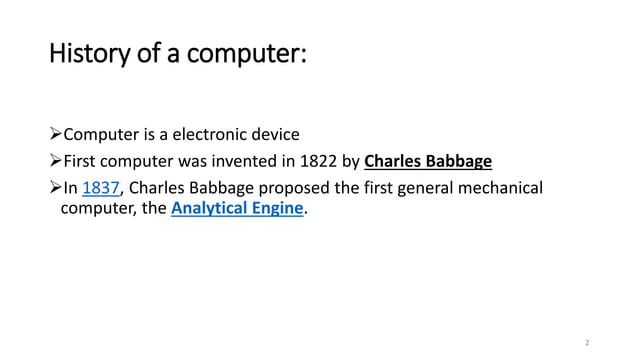 History of computer and modern computer | PPT