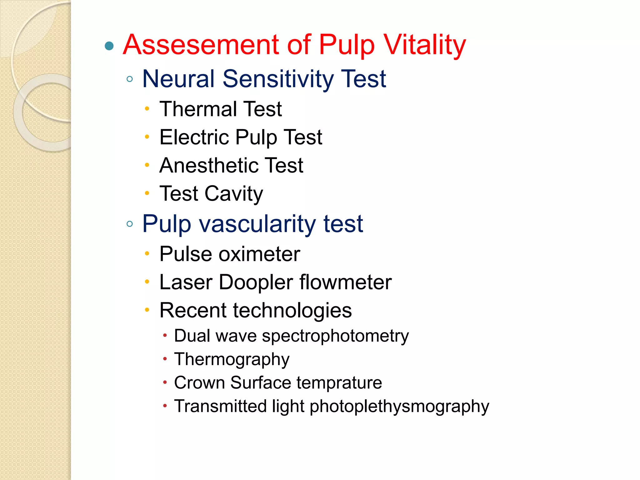 Assessment of pulp vitality | PPTX