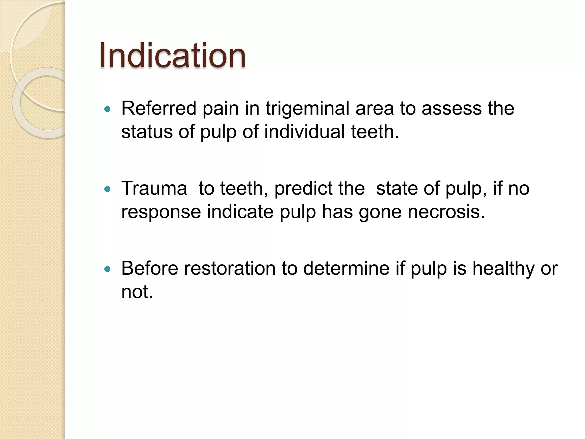 Assessment of pulp vitality | PPTX