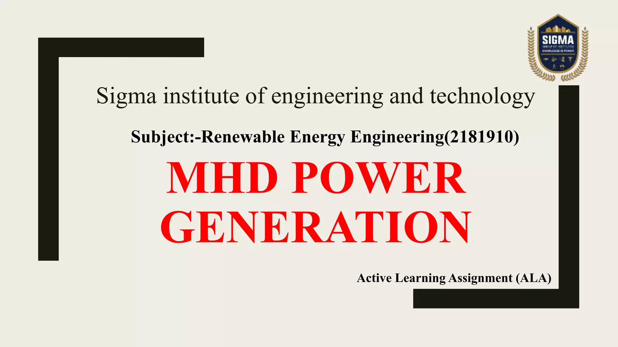 MHD Power Generation | PPTX