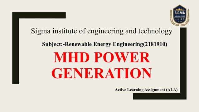 MHD Power Generation | PPTX