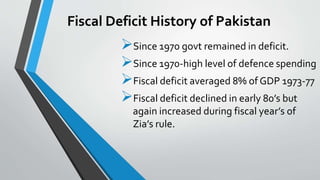 Fiscal History of Pakistan (Fiscal Deficit of Pakistan) | PPT