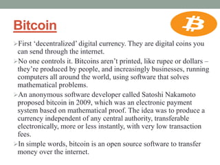 Cryptocurrency- Intoduction and Significances | PPTX