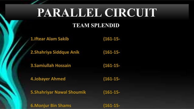 Presentation on Parallel Circuit Analysis | PPT