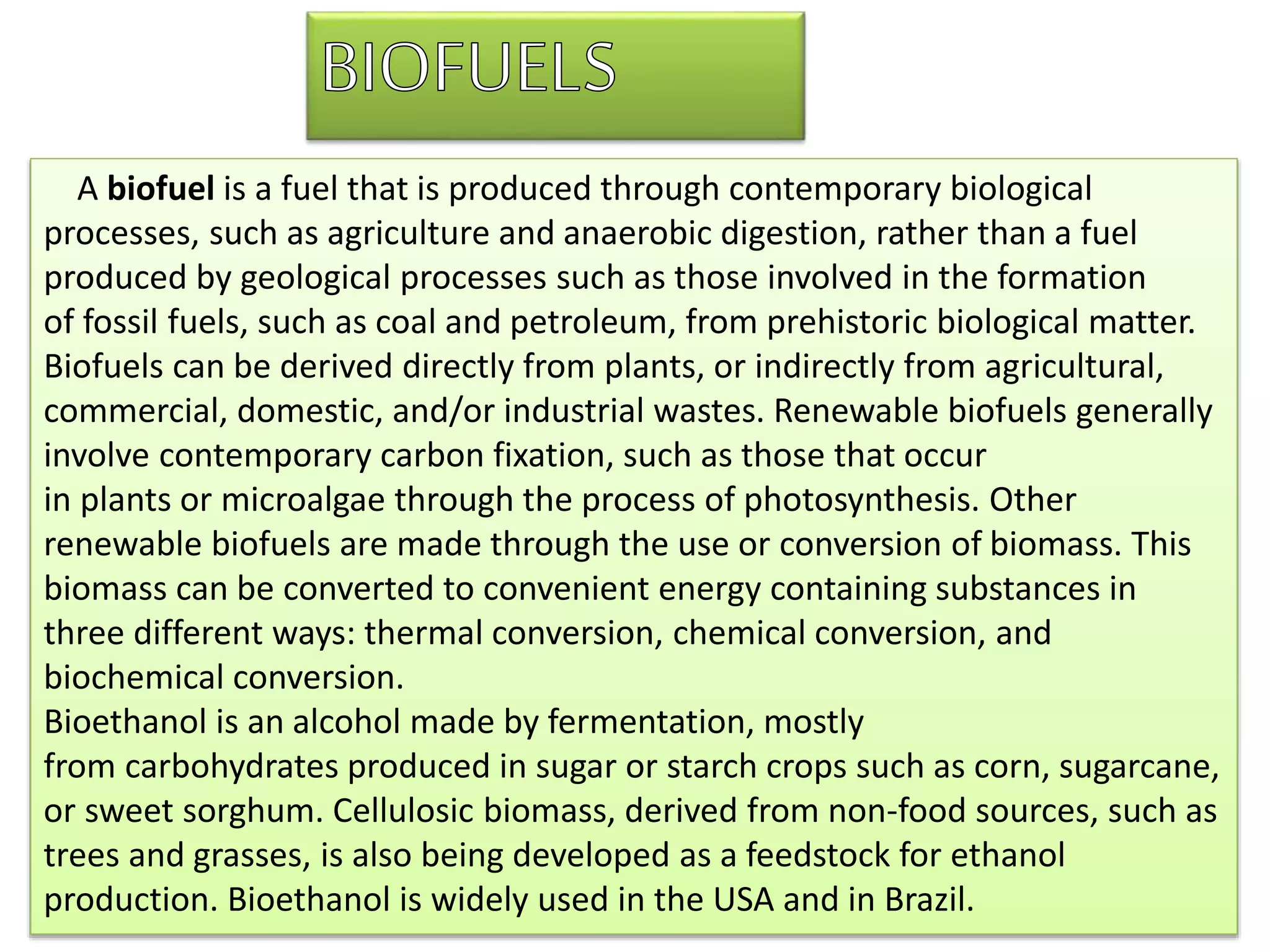 biofuels : history and applications | PPTX