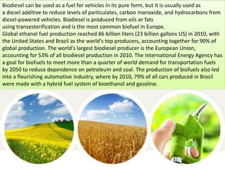 biofuels : history and applications | PPTX