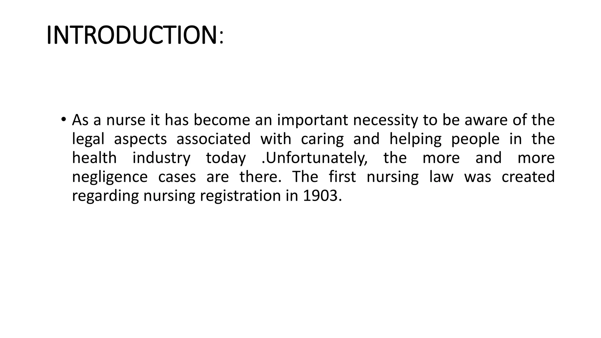 legal issue in nursing. | PPTX