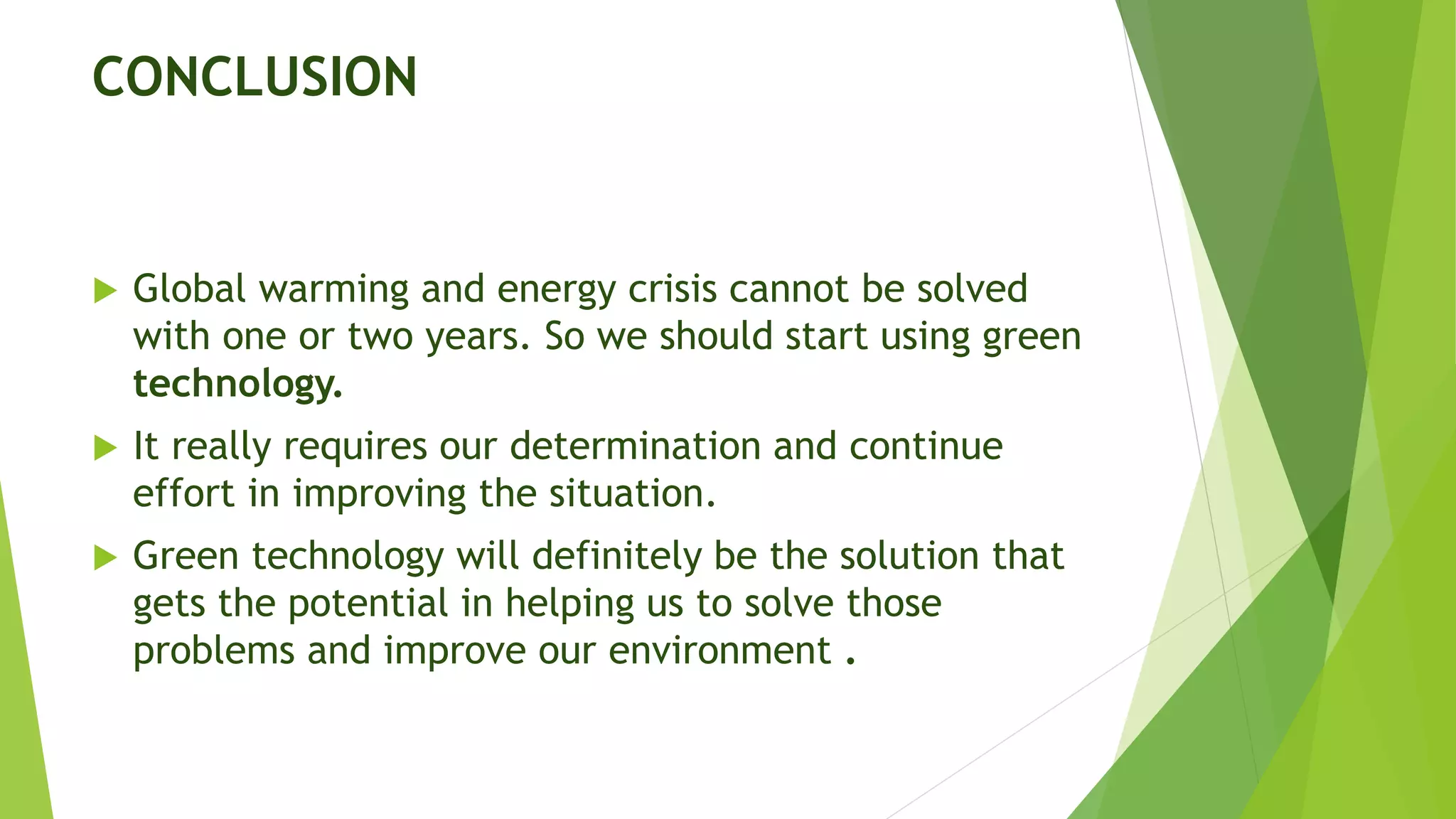 Presentation on GREEN TECHNOLOGY | PPTX