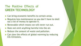 Presentation on GREEN TECHNOLOGY | PPTX