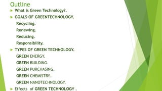 Presentation on GREEN TECHNOLOGY | PPTX