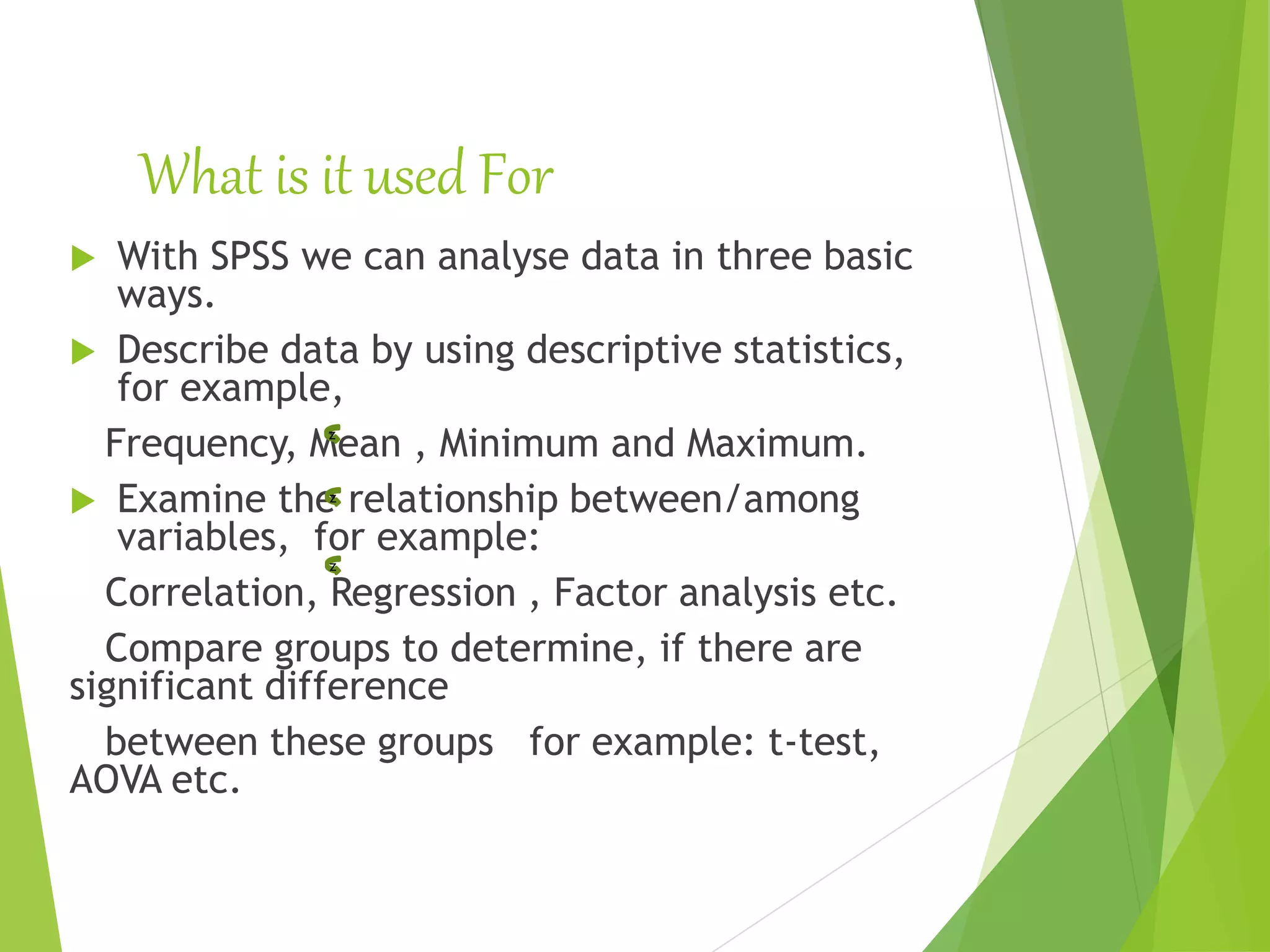 "A basic guide to SPSS" | PPTX