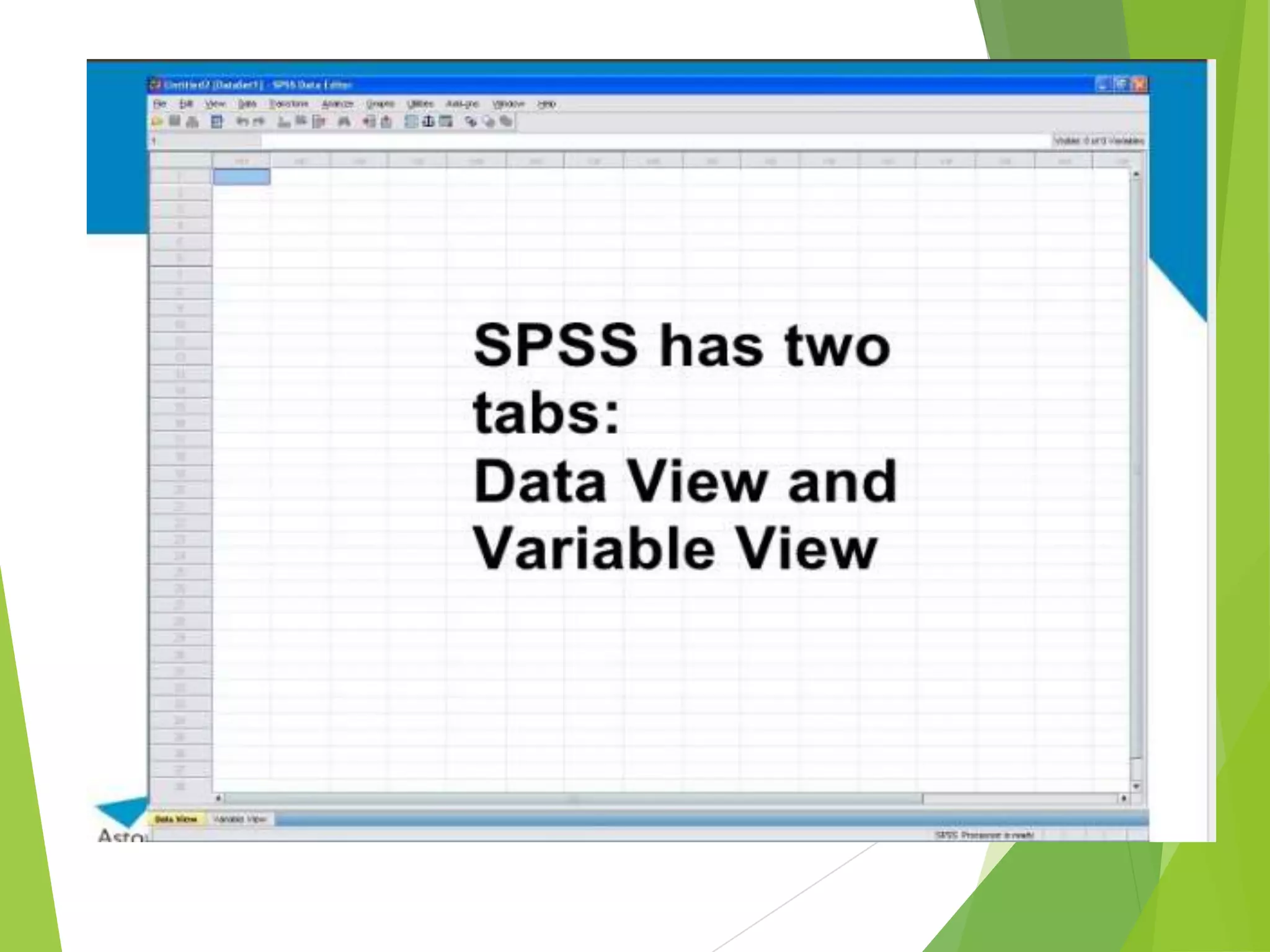 "A basic guide to SPSS" | PPTX | Technology & Computing