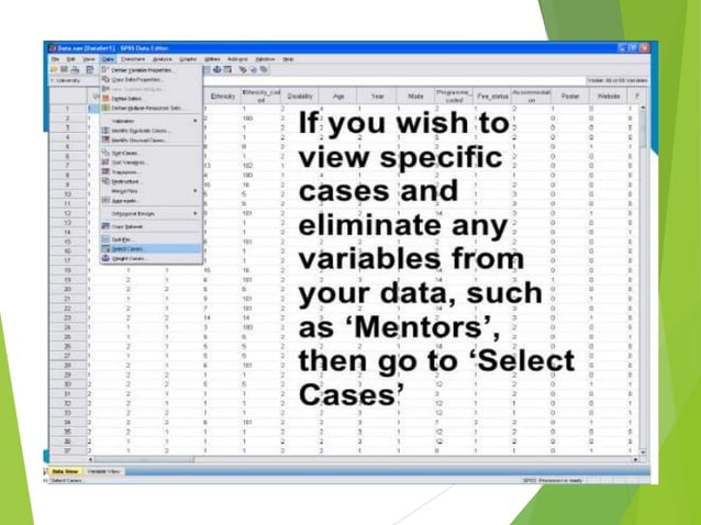 "A basic guide to SPSS" | PPTX | Technology & Computing