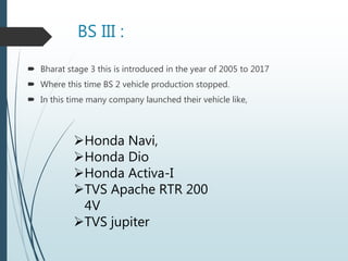Bharath stage emission control | PPTX