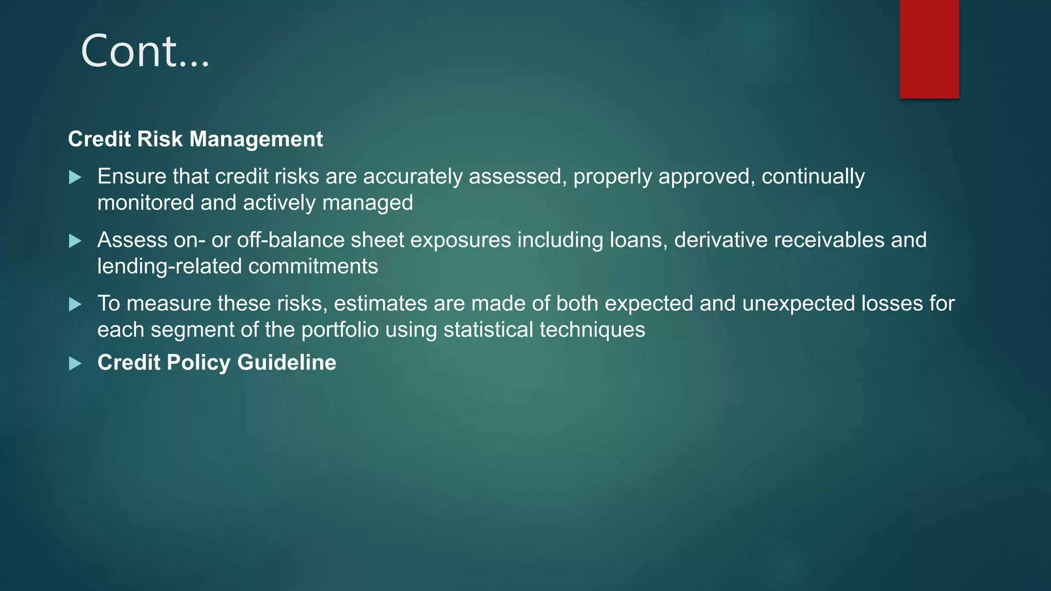 Risk Management in Banking Sectors. | PPTX