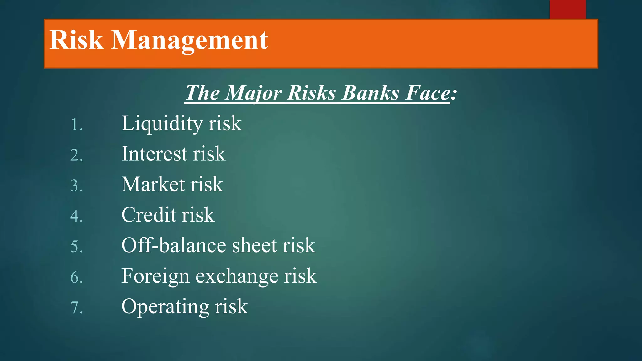 Risk Management in Banking Sectors. | PPTX