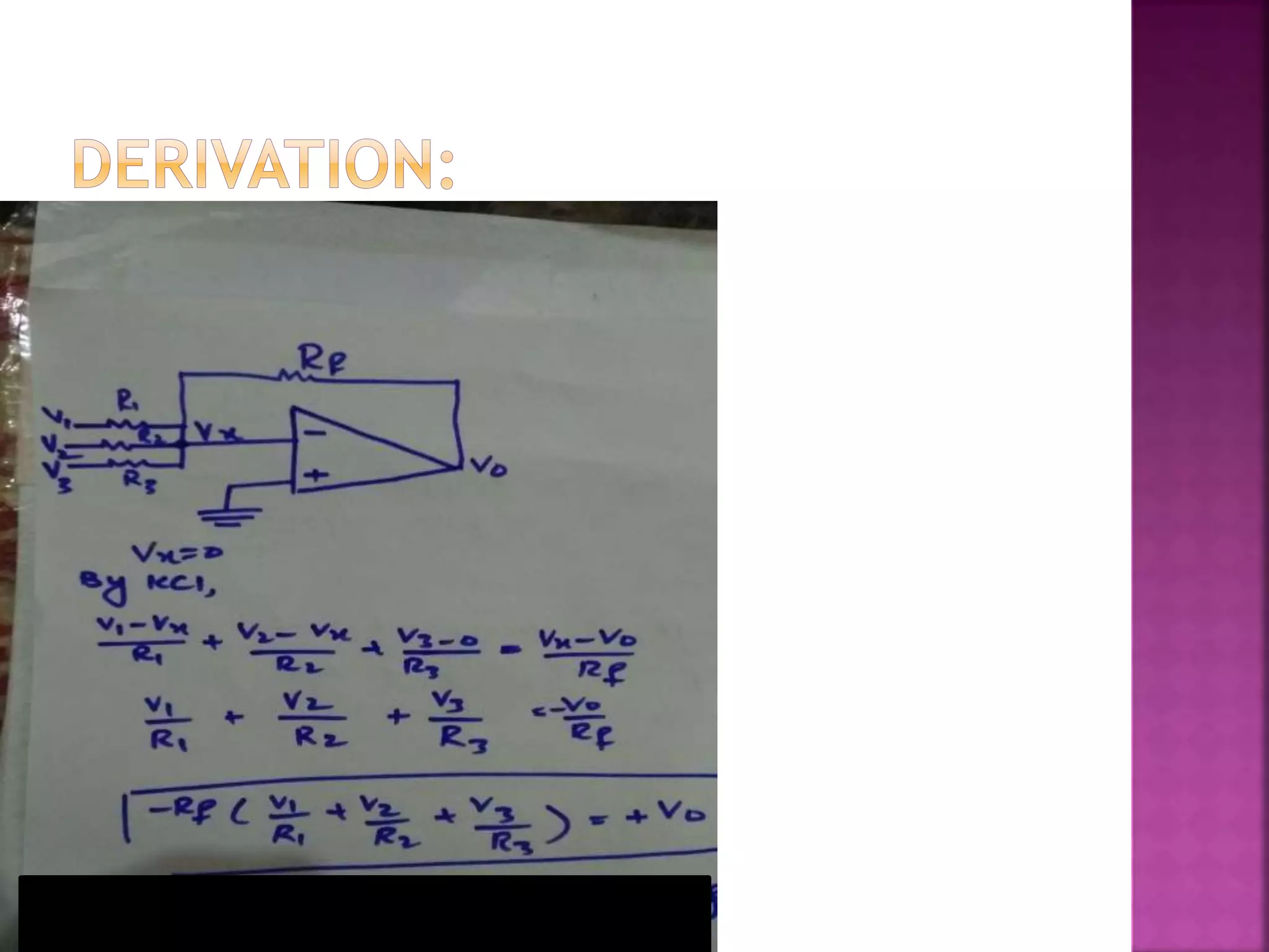 summing and differential op-amp | PPTX