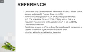 Regulatory aspects for registration of API in formulation | PPTX