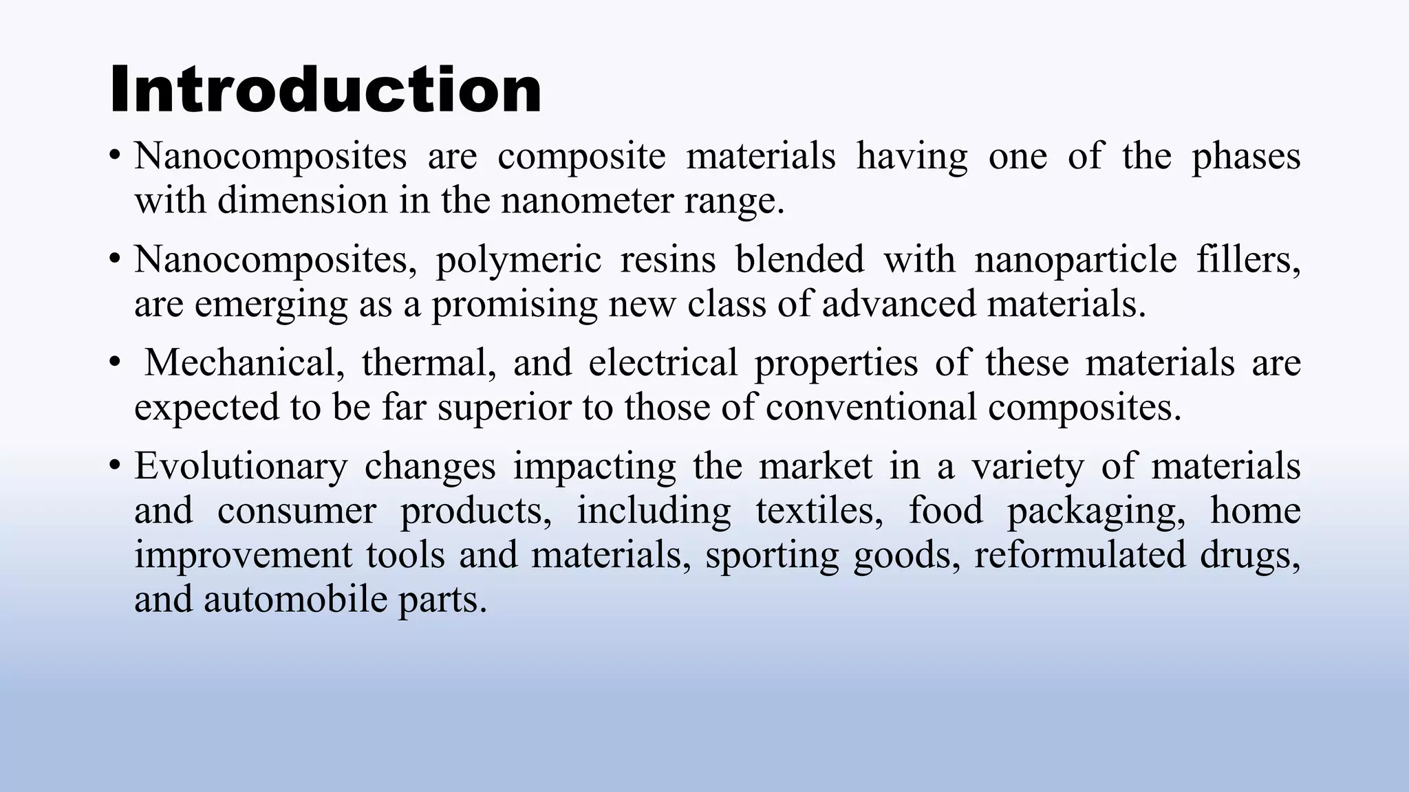 Polymer nanocomposites, nanofillers and their applications | PPTX