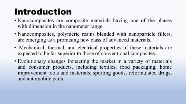 Polymer nanocomposites, nanofillers and their applications | PPTX ...
