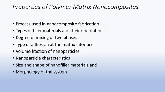 Polymer nanocomposites, nanofillers and their applications | PPTX ...