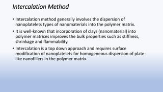 Polymer nanocomposites, nanofillers and their applications | PPTX