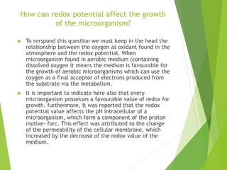 redox theory of food spoilage | PPTX